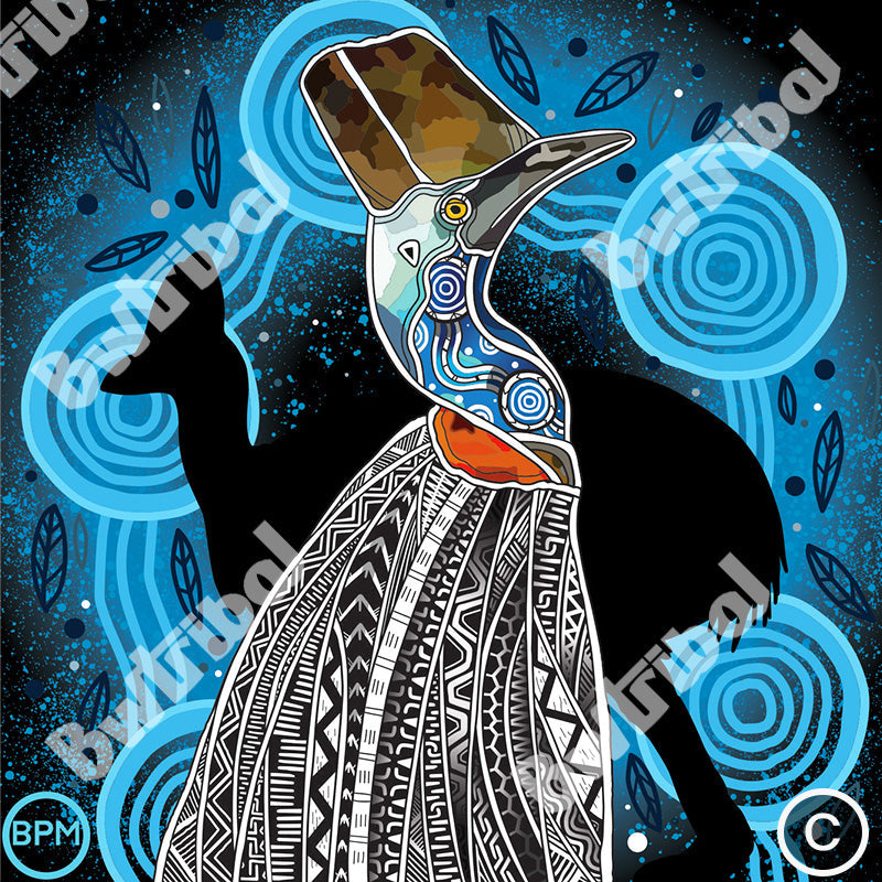 Cassowary Artwork Polo Shirts Collection | Indigenous Design by BPM ...