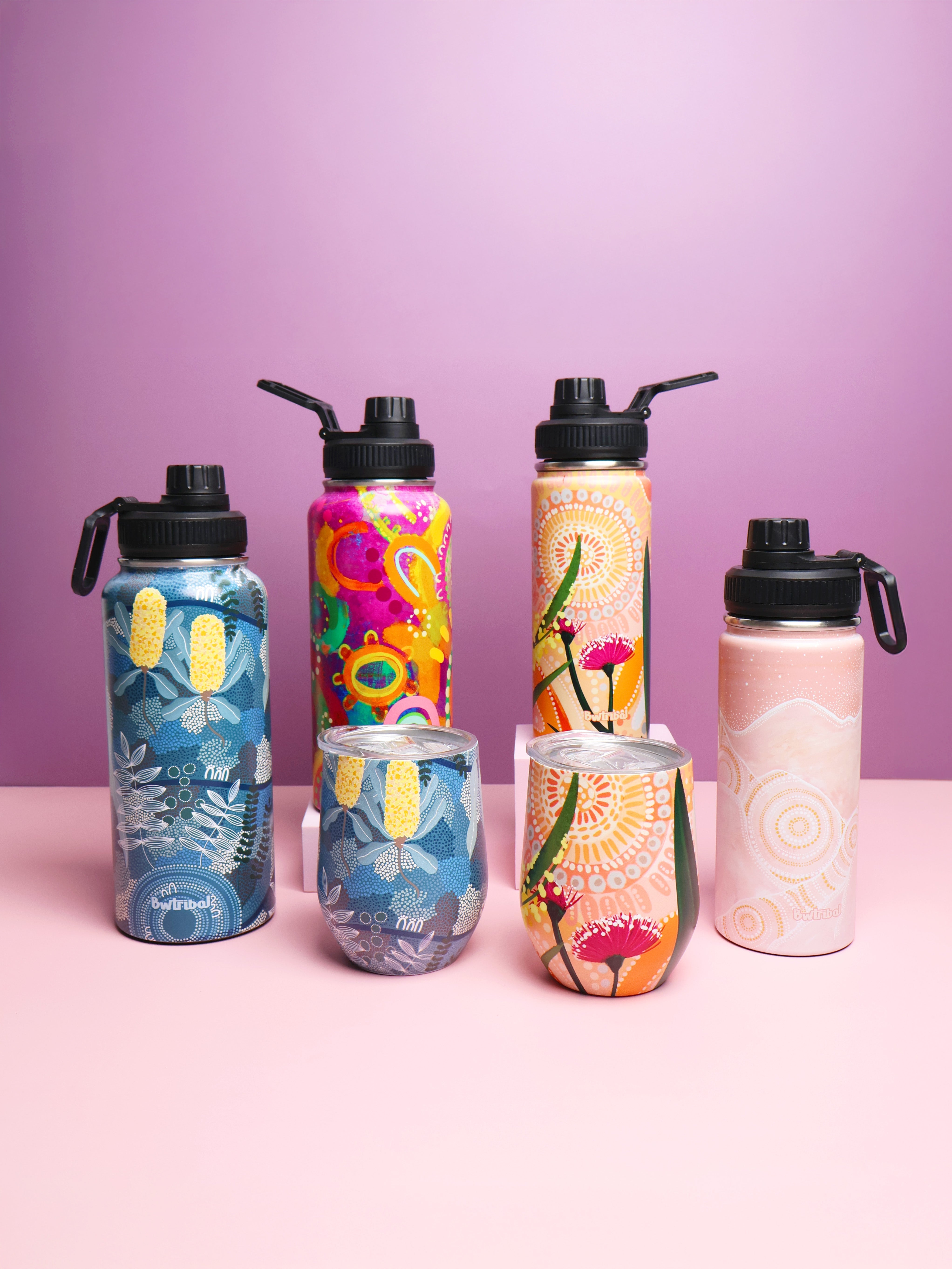 Indigenous Design Aboriginal Art Stainless Steel Water bottles – BW Tribal