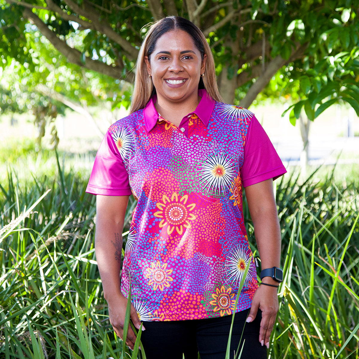 Indigenous Designed Aboriginal Art Women's Polo Shirts – BW Tribal