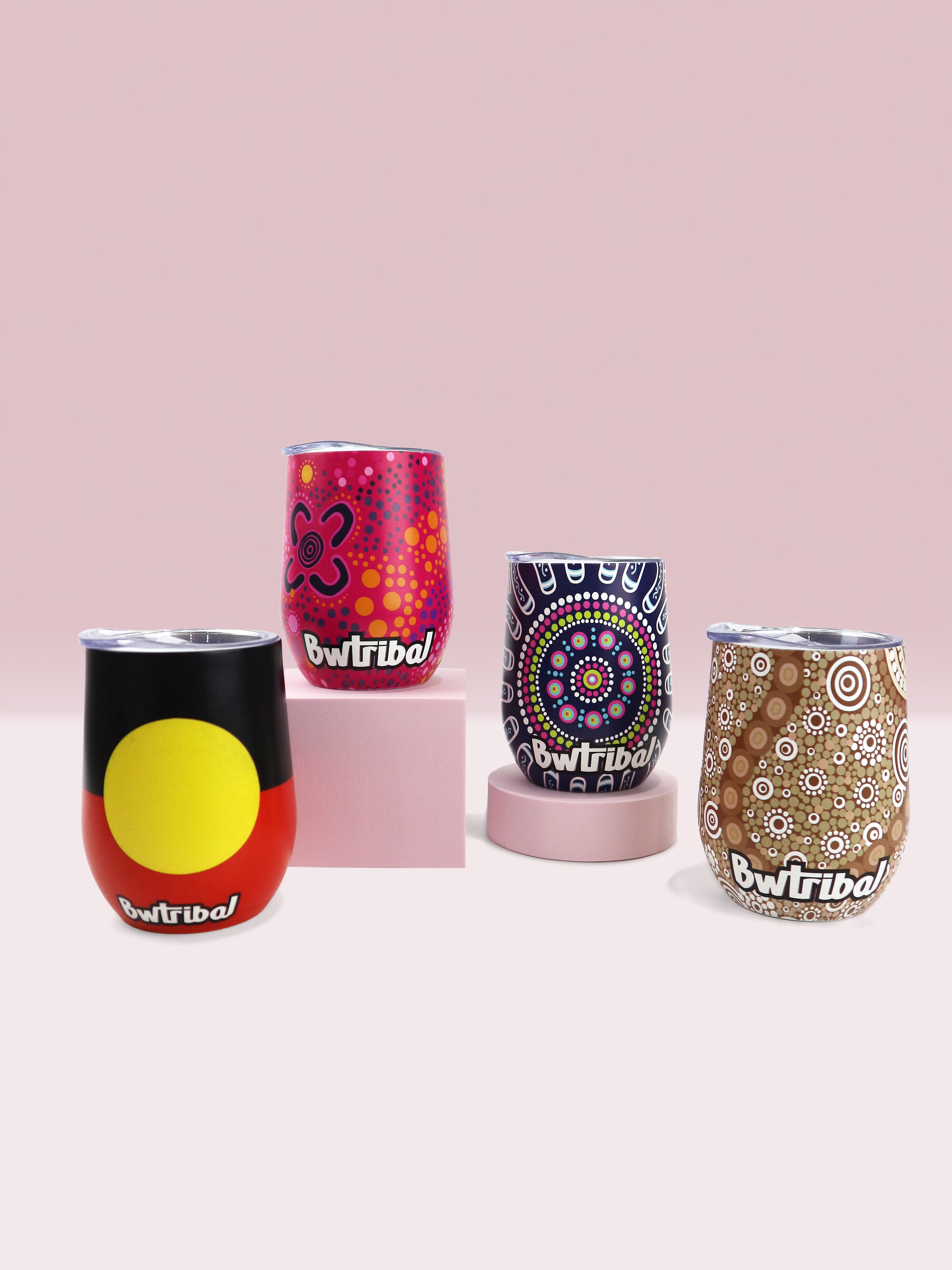 Aboriginal Art Insulated Double-Walled Steel Vacuum Travel Mugs – BW Tribal