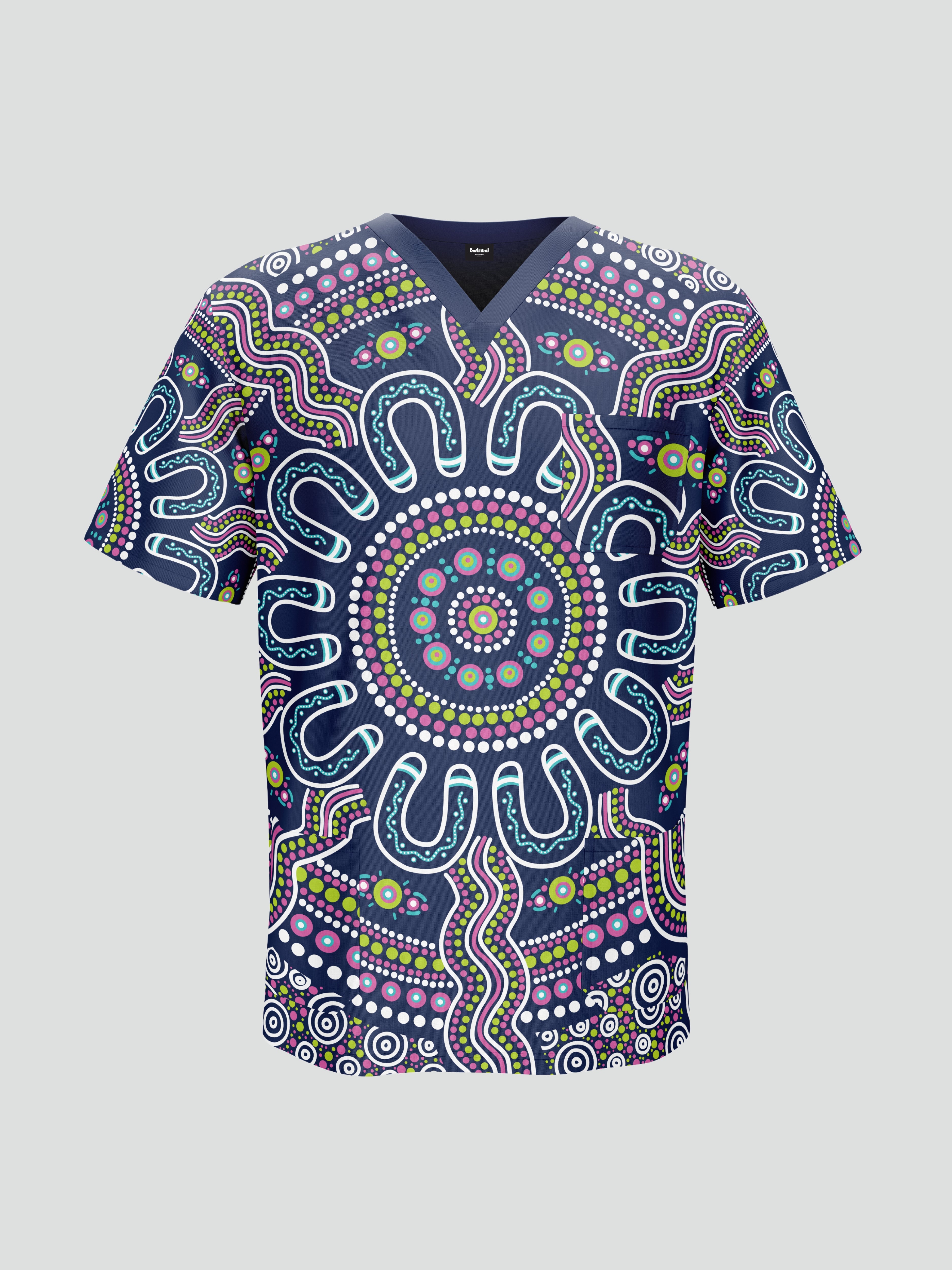 Healing - Corporate Scrub Top with Aboriginal Art – BW Tribal
