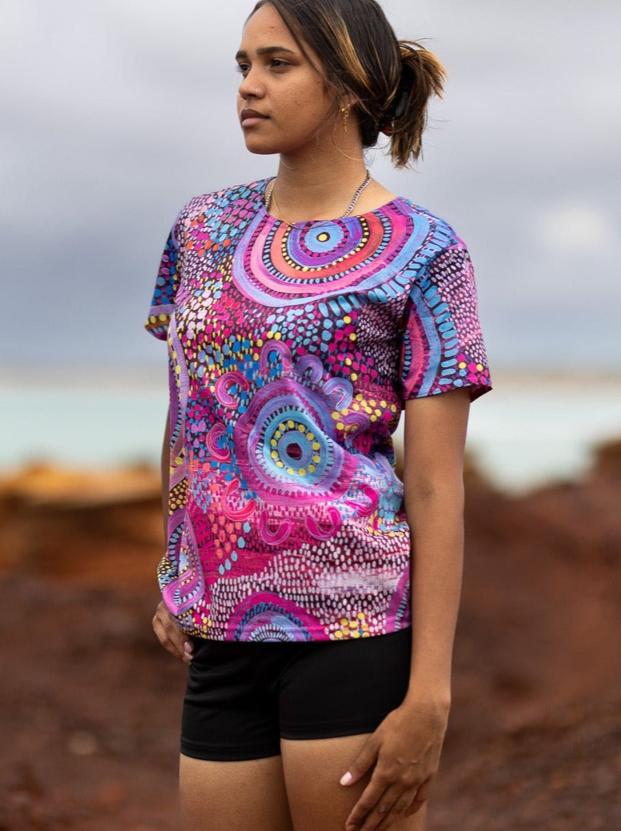 Let's Collect Sea Shells - Women's Fashion Top with Aboriginal Art – BW ...