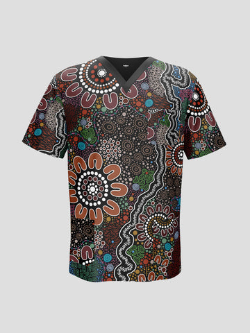 Aboriginal Art Medical Scrub Tops | Indigenous Australian Designs | BW ...