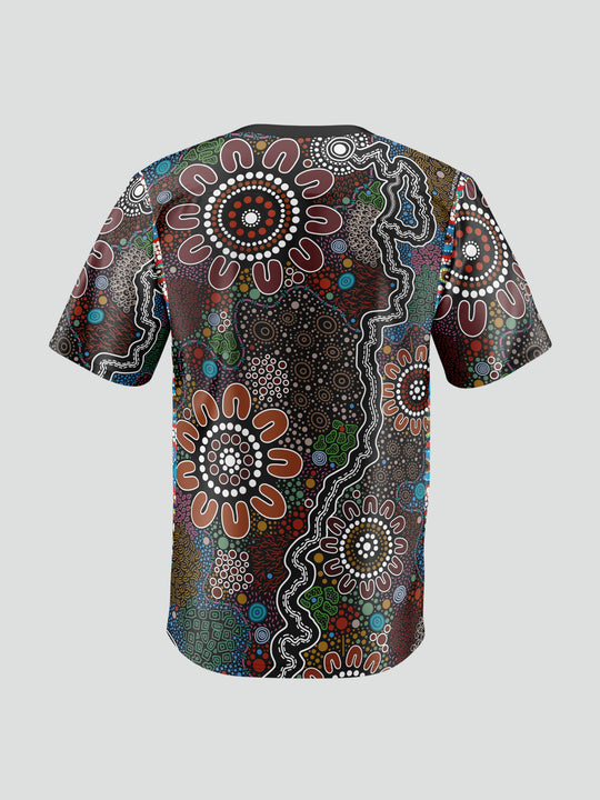 Aboriginal Art Medical Scrub Tops Indigenous Australian Designs Bw