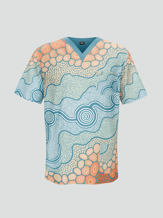 Aboriginal Art Medical Scrub Tops | Indigenous Australian Designs | BW ...