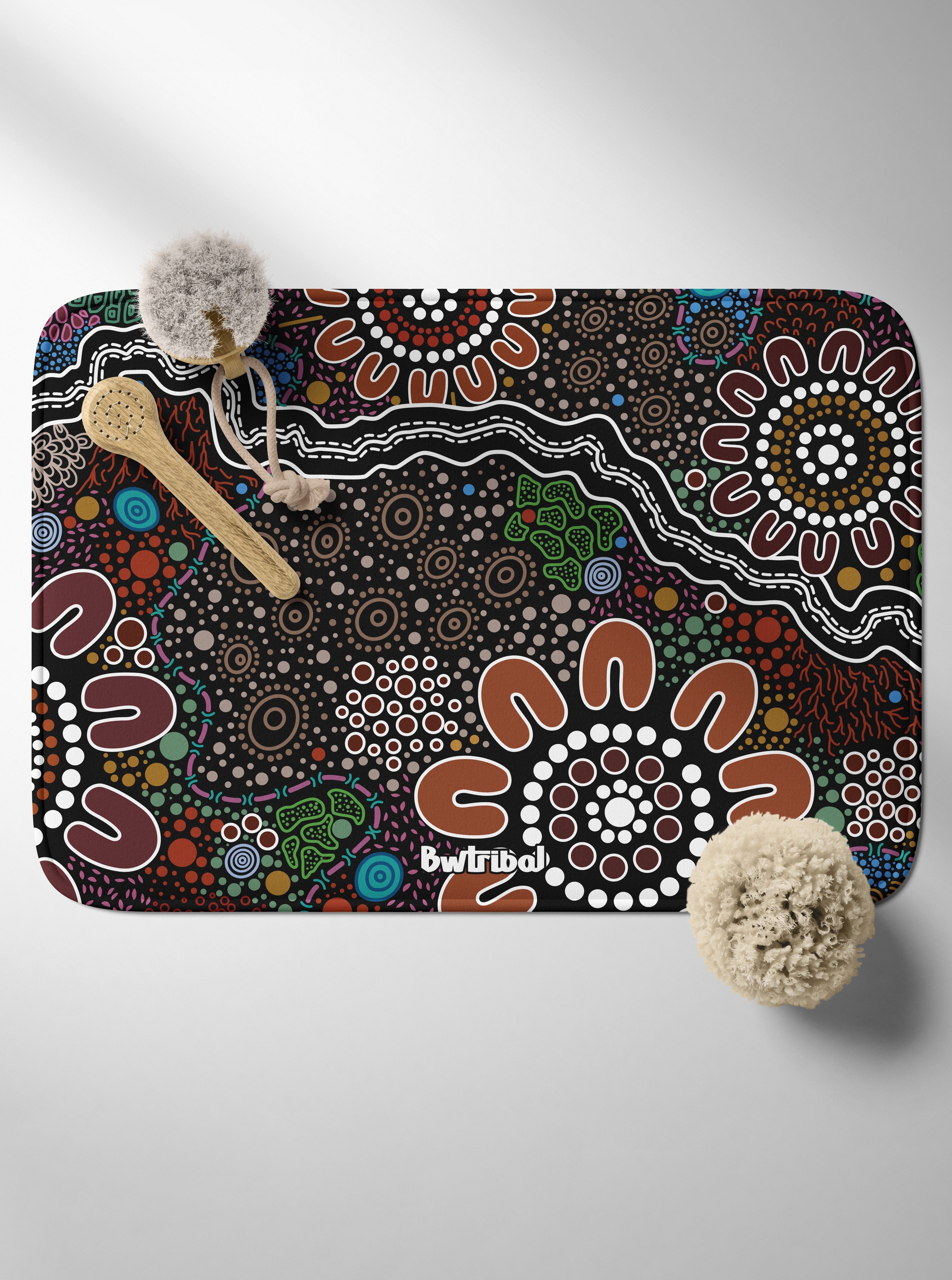 Bundian Way - Aboriginal Art Bath Mat – BW Tribal