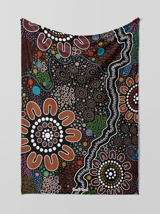 Indigenous Designed Aboriginal Art THROW RUGS/BLANKETS – BW Tribal