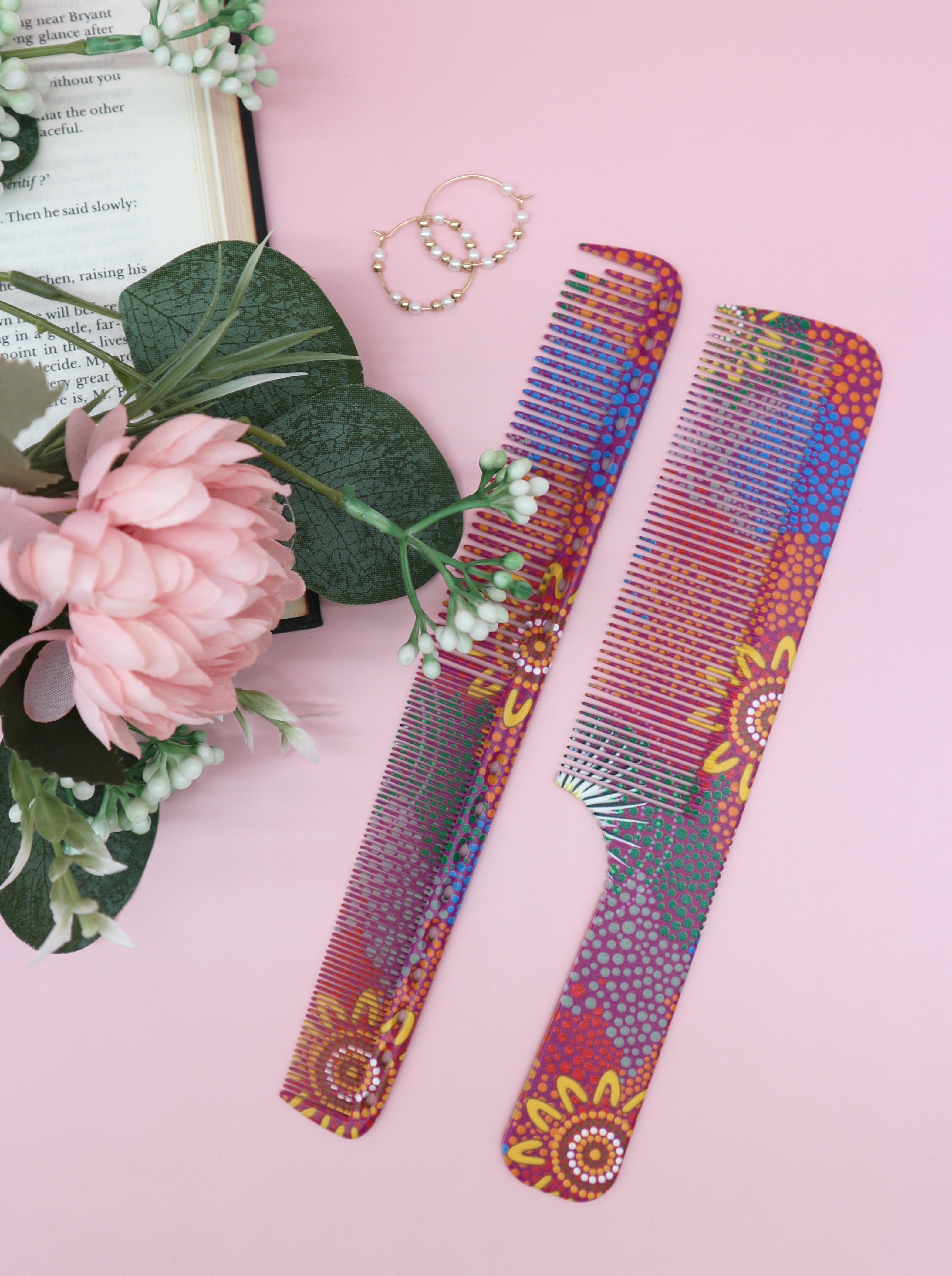 Travel Hair Combs Set With Aboriginal Artwork - Get Up – BW Tribal