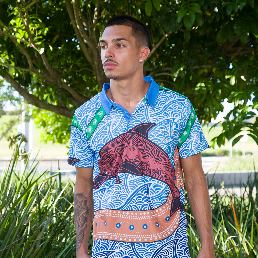 Indigenous Design Aboriginal Art Men's Polo Shirts – BW Tribal