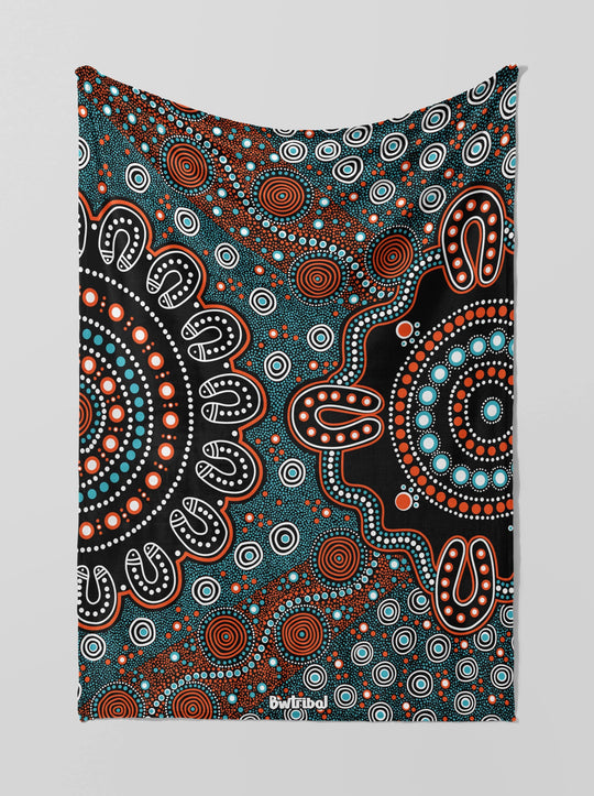 Indigenous Designed Aboriginal Art THROW RUGS/BLANKETS – BW Tribal