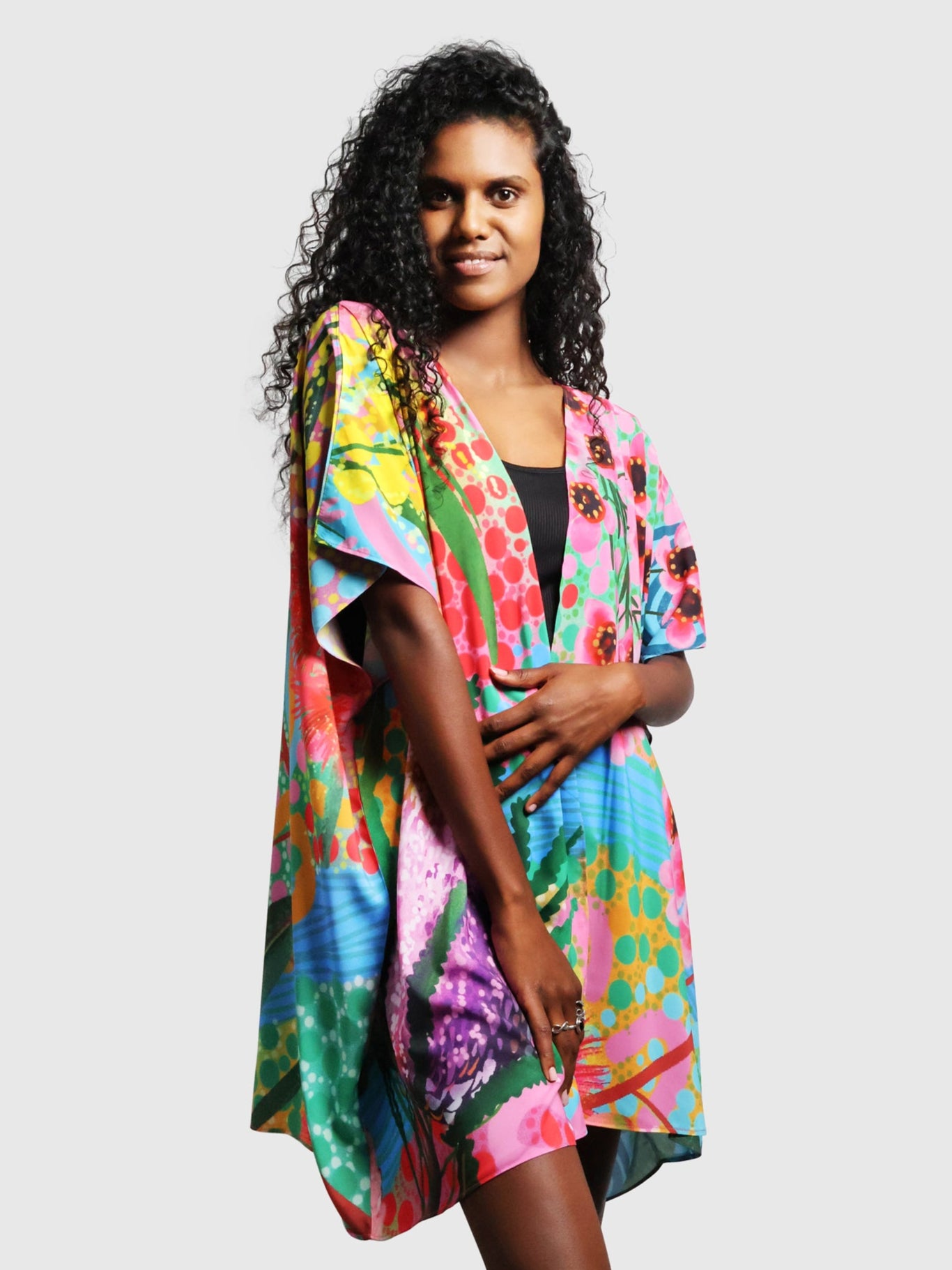 Native Flowers - Kaftan with Aboriginal Art – BW Tribal
