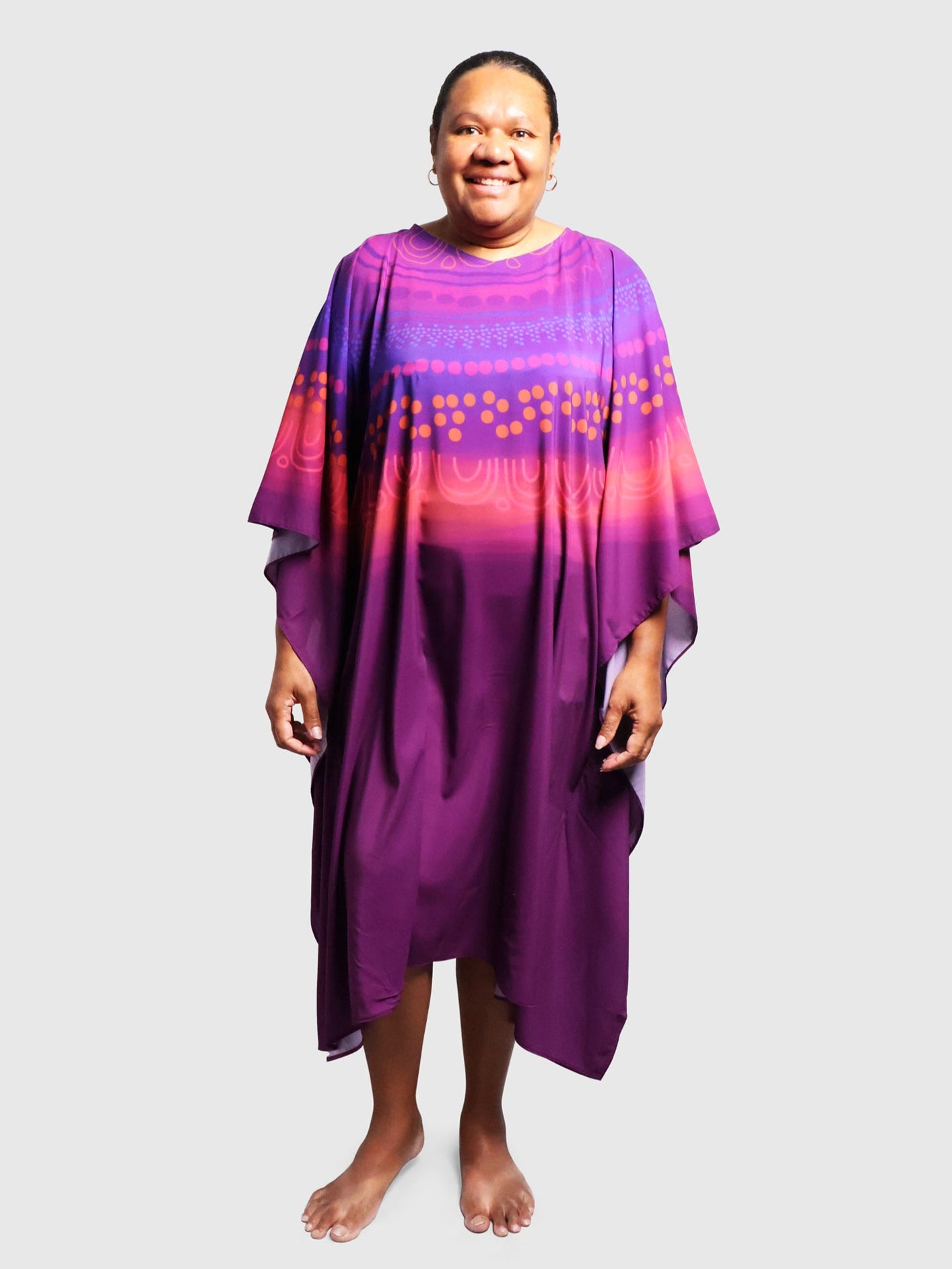 Connection - Kaftan Maxi Dress with Aboriginal Art – BW Tribal