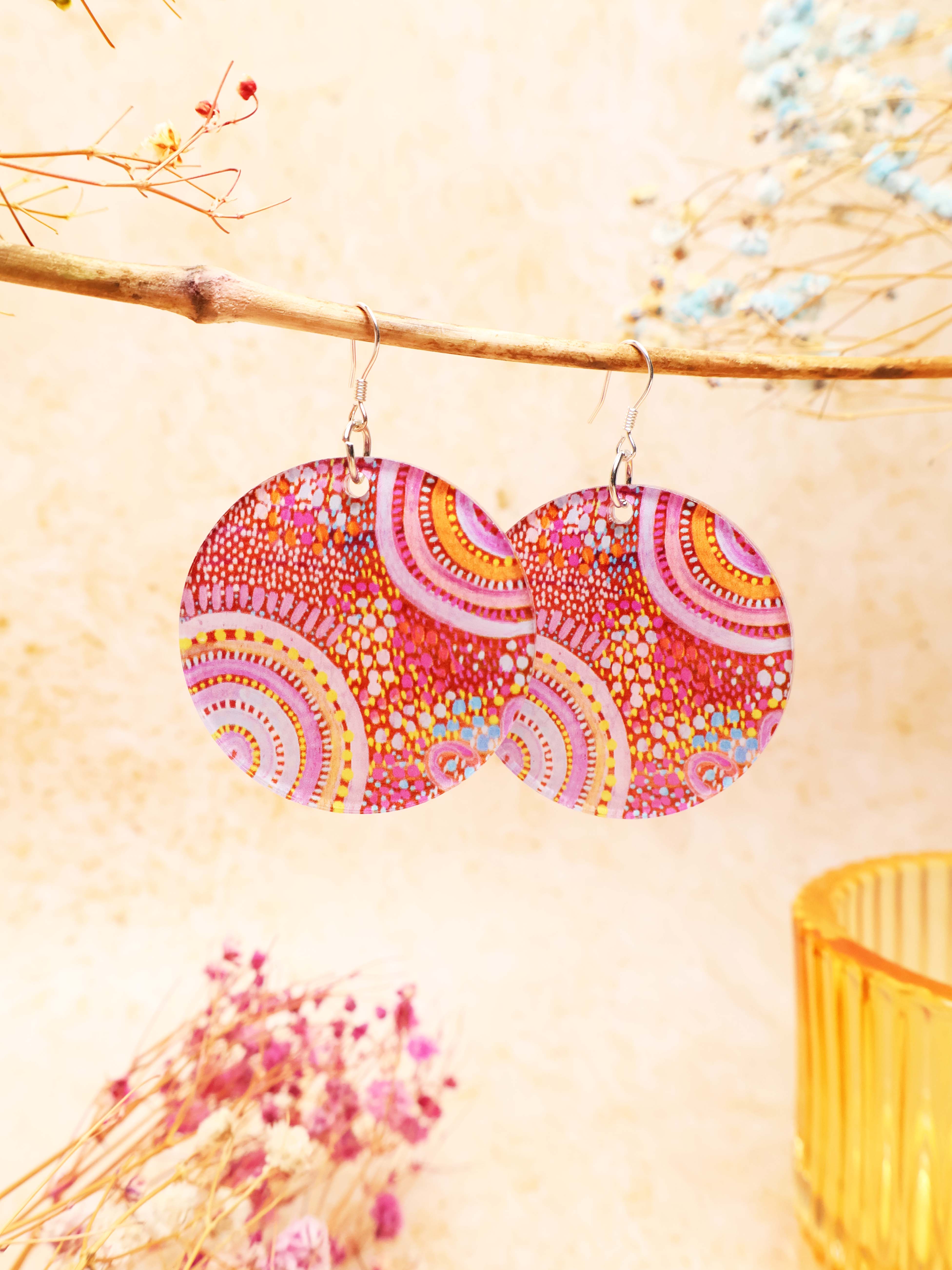 Let's Collect Sea Shells - Earrings with Aboriginal Art – BW Tribal
