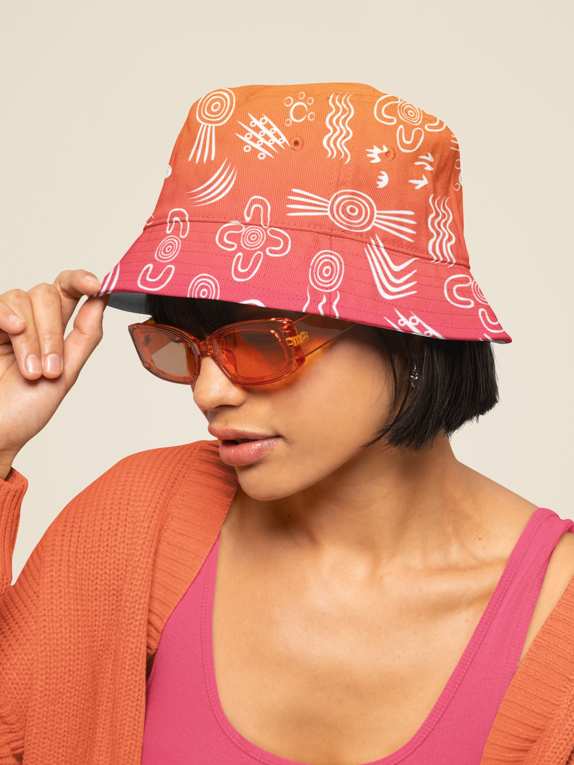 Original Custodians Gradient - Bucket Hat with Aboriginal Art – BW Tribal
