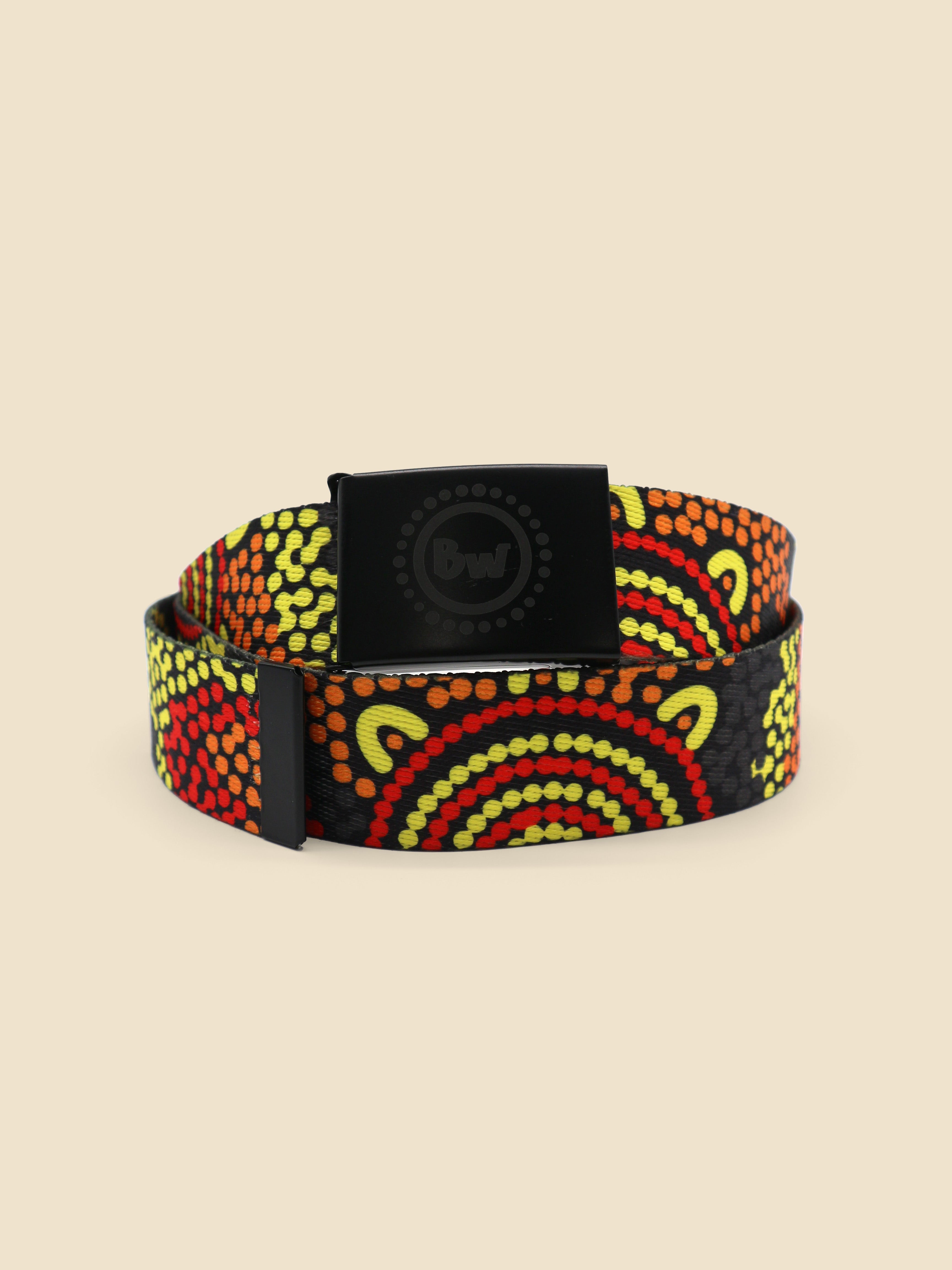 Sacred Country (Red) - Kid's Belt with Aboriginal Art – BW Tribal