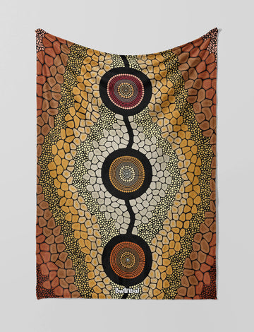 Indigenous Designed Aboriginal Art THROW RUGS/BLANKETS – BW Tribal