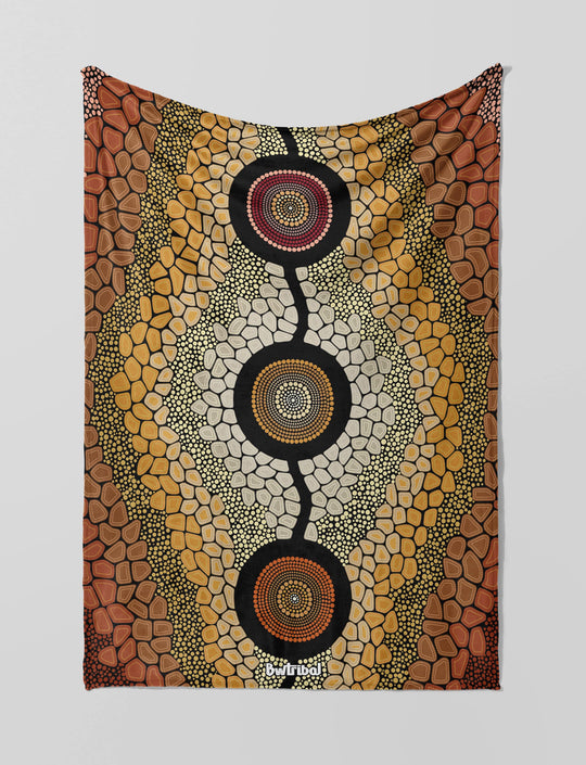 Indigenous Designed Aboriginal Art THROW RUGS/BLANKETS – BW Tribal