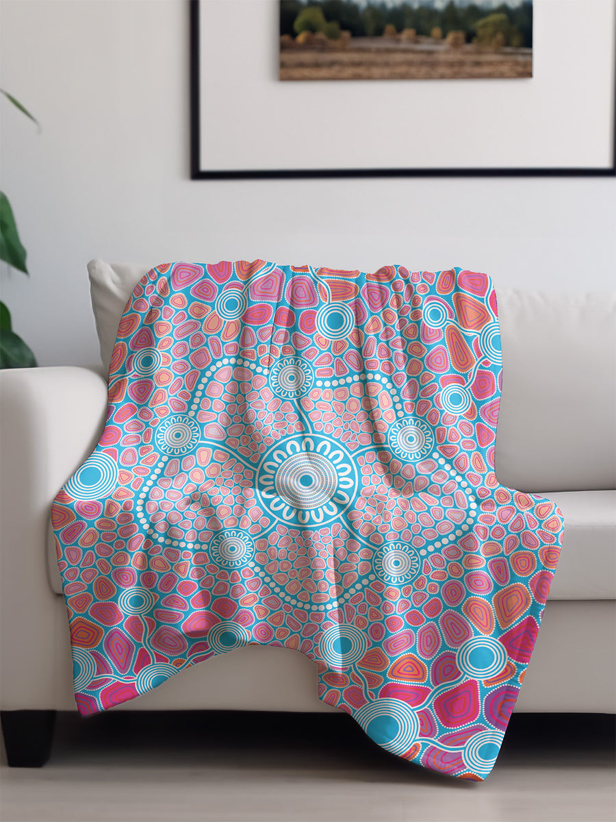 Indigenous Designed Aboriginal Art THROW RUGS/BLANKETS – BW Tribal