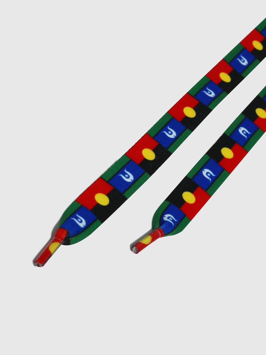 TSI Flag & Aboriginal Flag - Shoelaces with Aboriginal Art – BW Tribal