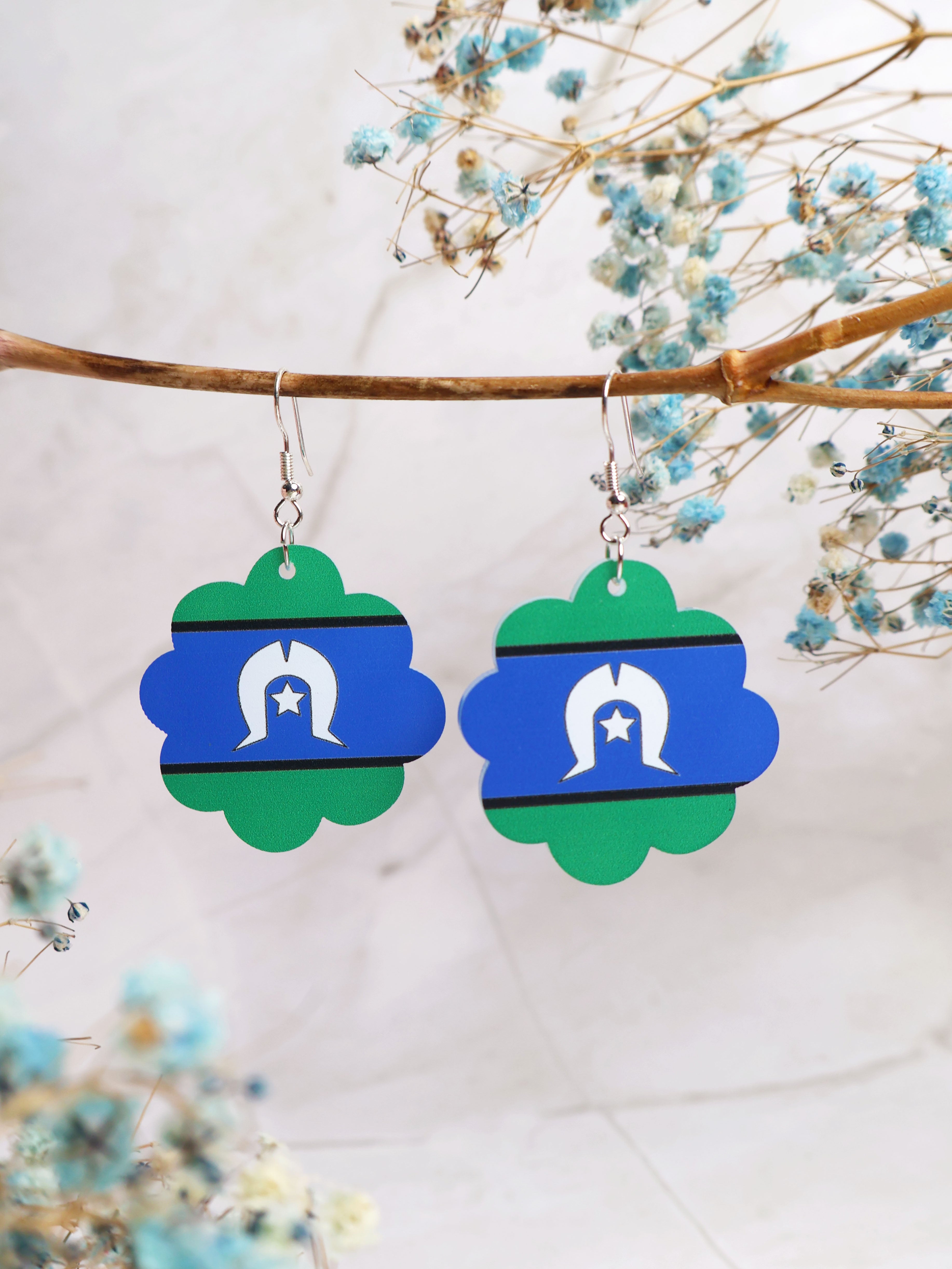 Torres Strait Islander Flag - Statement Earrings with Aboriginal Art ...