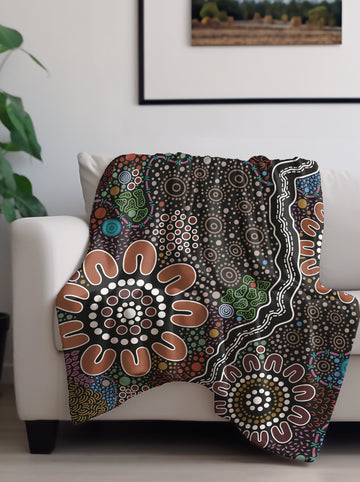 Indigenous Designed Aboriginal Art THROW RUGS/BLANKETS – BW Tribal