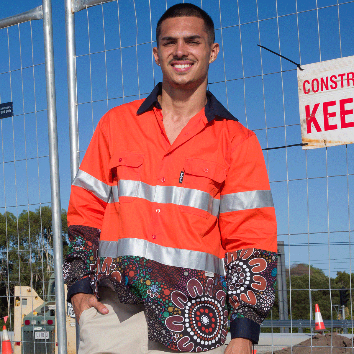 Premium Unisex Hi Vis Shirt | Bundian Way - Aboriginal Art | BW – BW Tribal