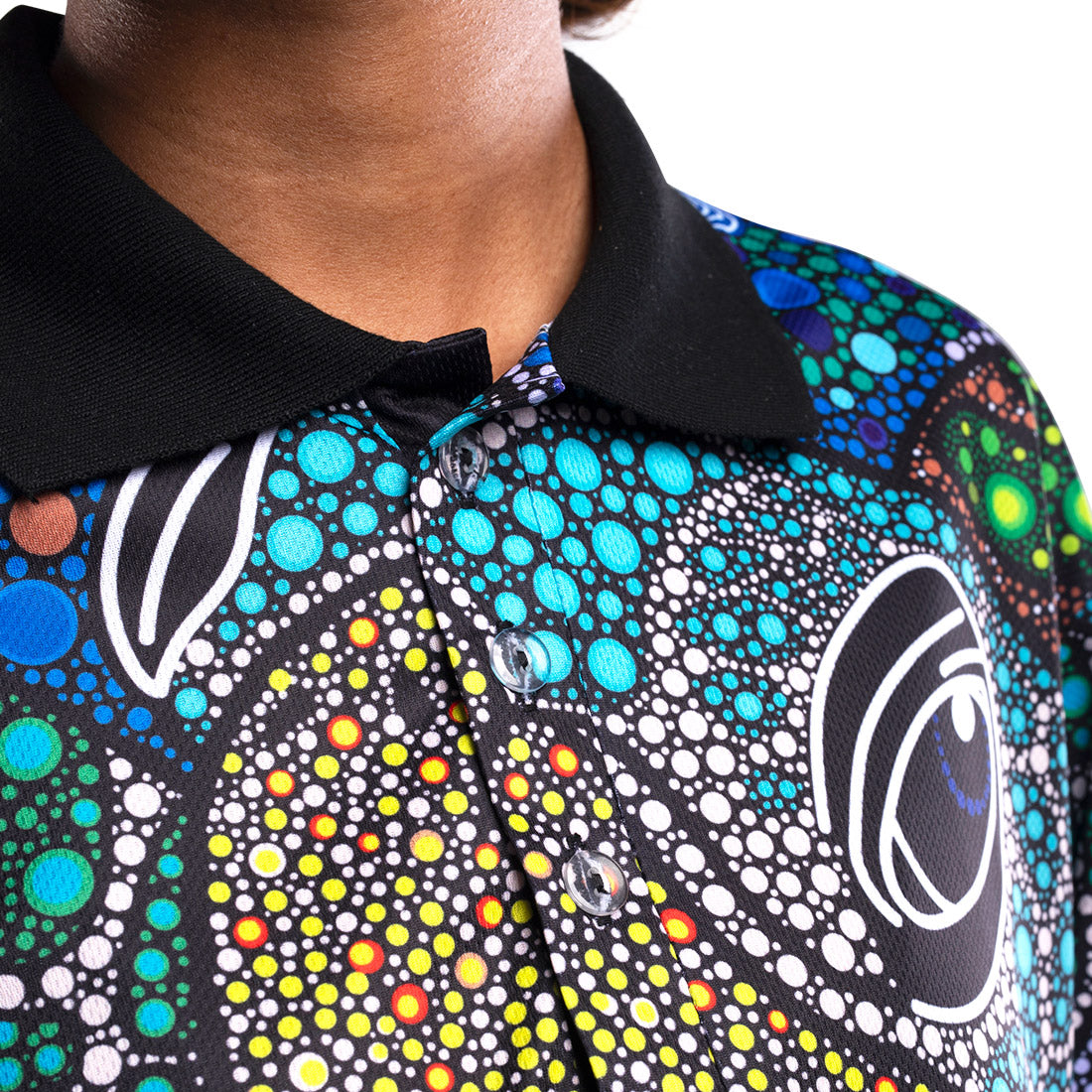 Gadu Bilima (Sea Turtle) | Unisex Long-Sleeved Fishing Polo Shirt | BW ...