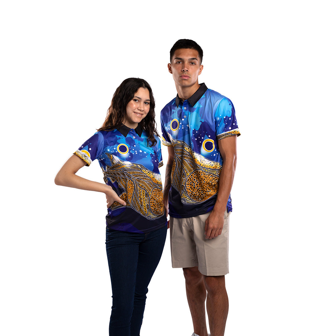 Whale Shark Artwork Indigenous Men's Polo Shirt | BPM | BW Tribal