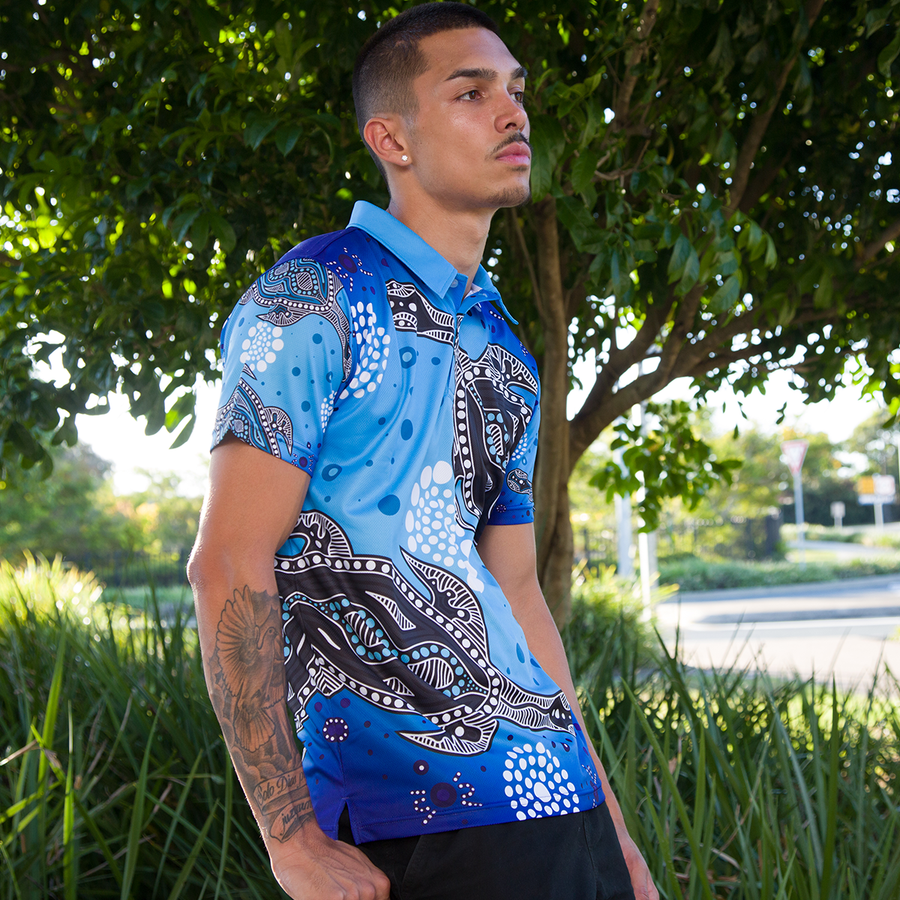 Indigenous Design Aboriginal Art Men's Polo Shirts – BW Tribal