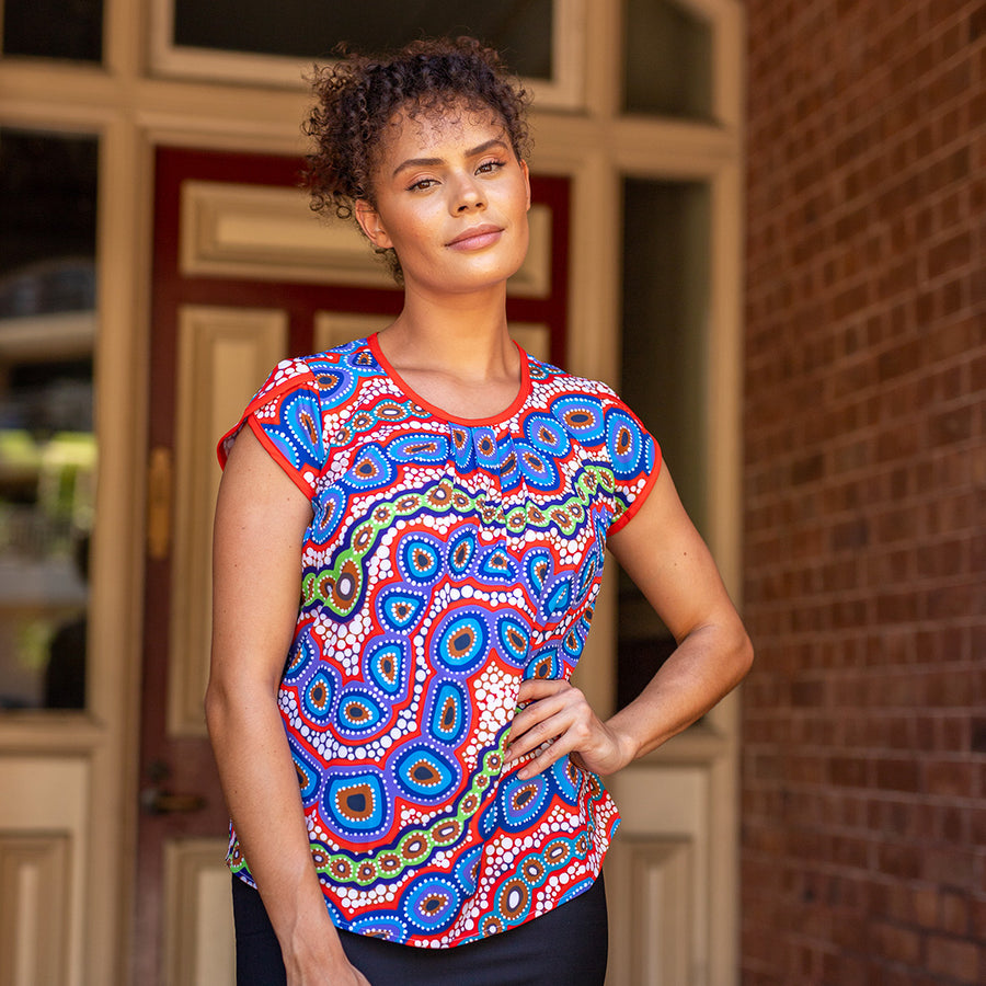 Indigenous Designed Aboriginal Art Women's Blouses Office Wear – BW Tribal